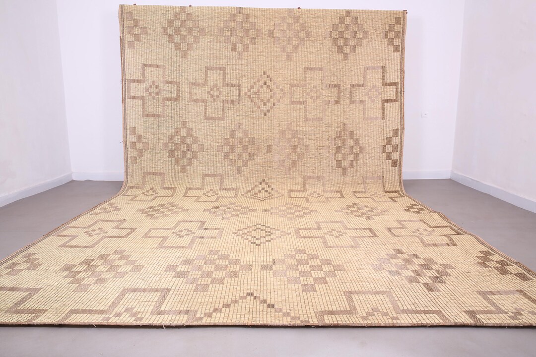 Large Area Tuareg Mat, Old African Rug, Handmade Leather Rug, Bohemian ...