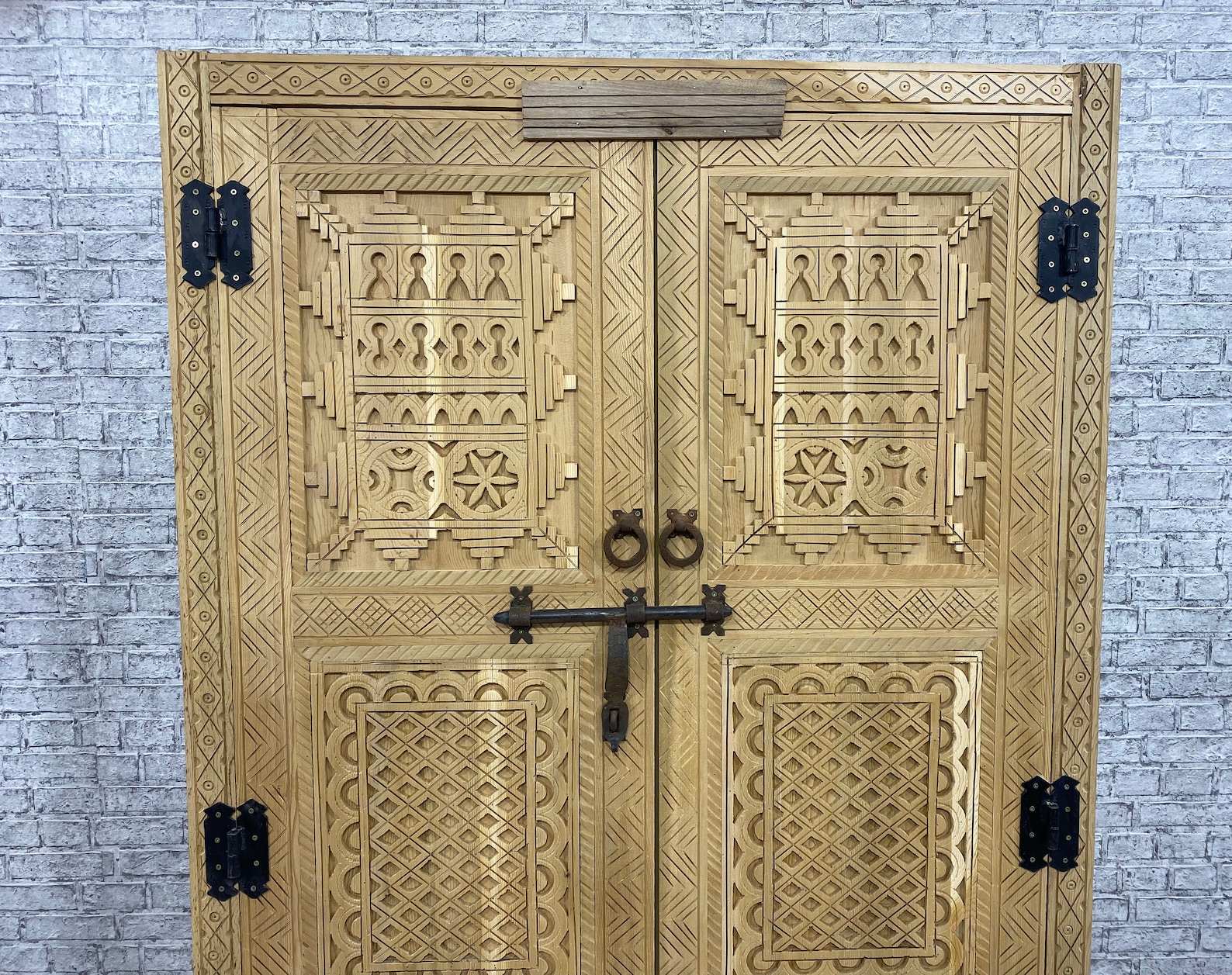 Stunning Double Wooden Door, Moroccan Berber Door, Closet Doors ...