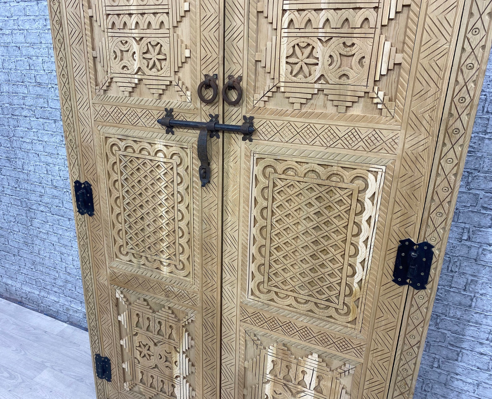 Stunning Double Wooden Door, Moroccan Berber Door, Closet Doors ...