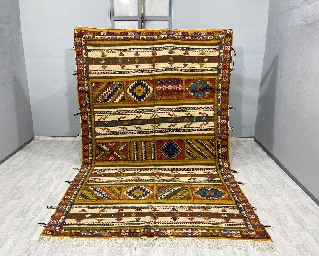 Stunning Glaoui Berber Rug Multi Color Carpet Moroccan - Etsy