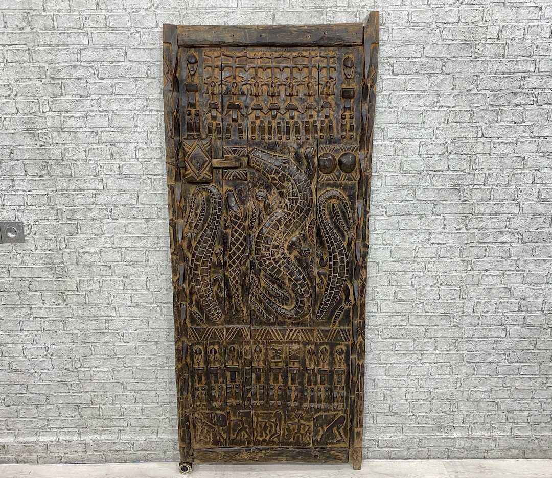 Authentic Door, African Wooden Dragon Door, Vintage Door, Door Decor ...