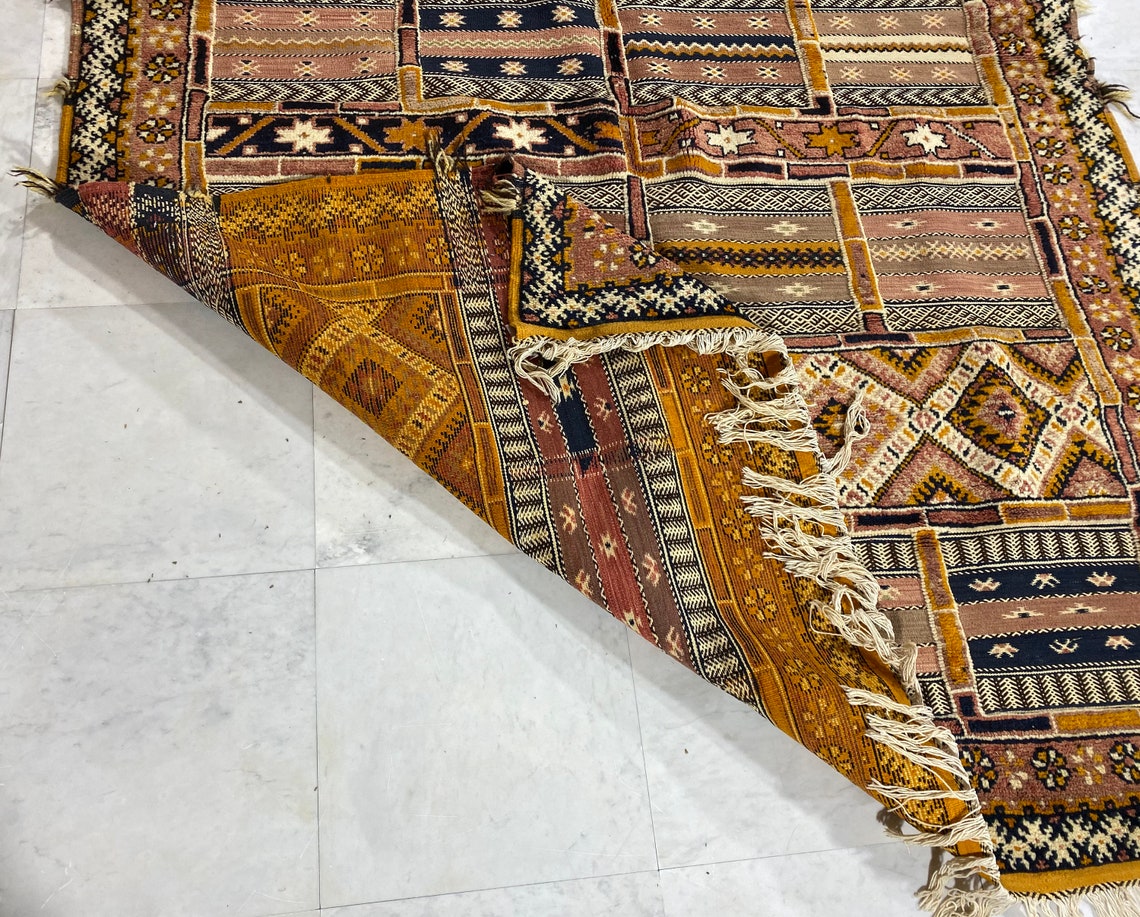 Vintage Glaoui Rug Multi Color Berber Carpet Unique Moroccan - Etsy UK