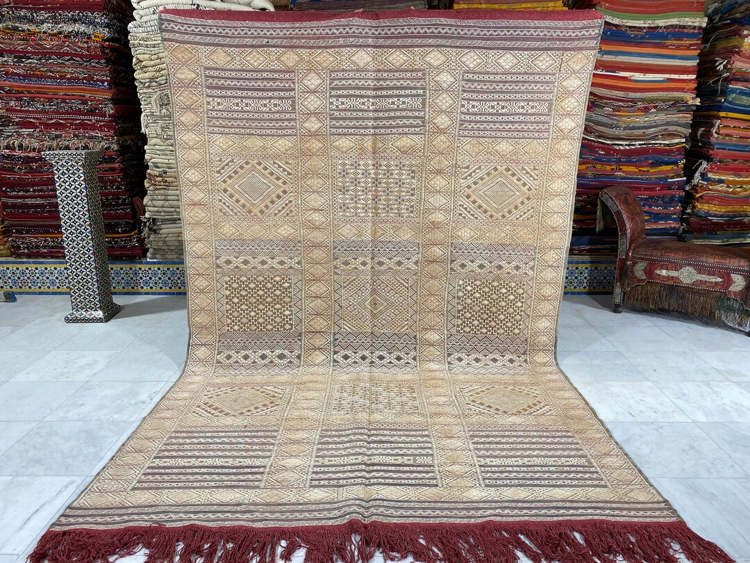 Fantastic Moroccan Tiflt Rug, Home Decor, Soft Color Kilim, 196 X 300 ...