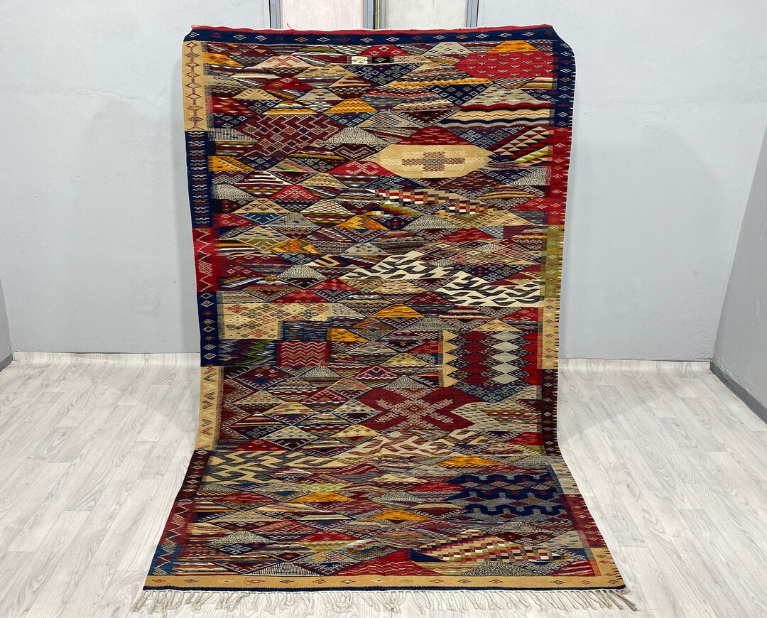 Picasso Berber Kilim, Colourful Moroccan Rug, Interior Decor, Free ...