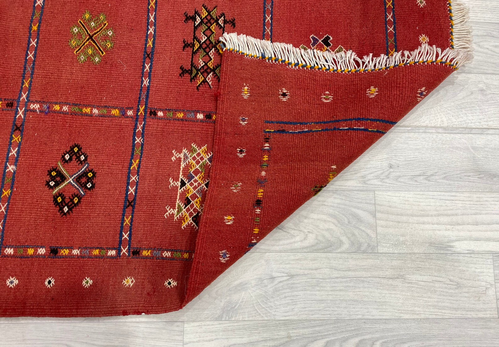 Fantastic and Square Berber kilim Flat woven Moroccan Rug | Etsy