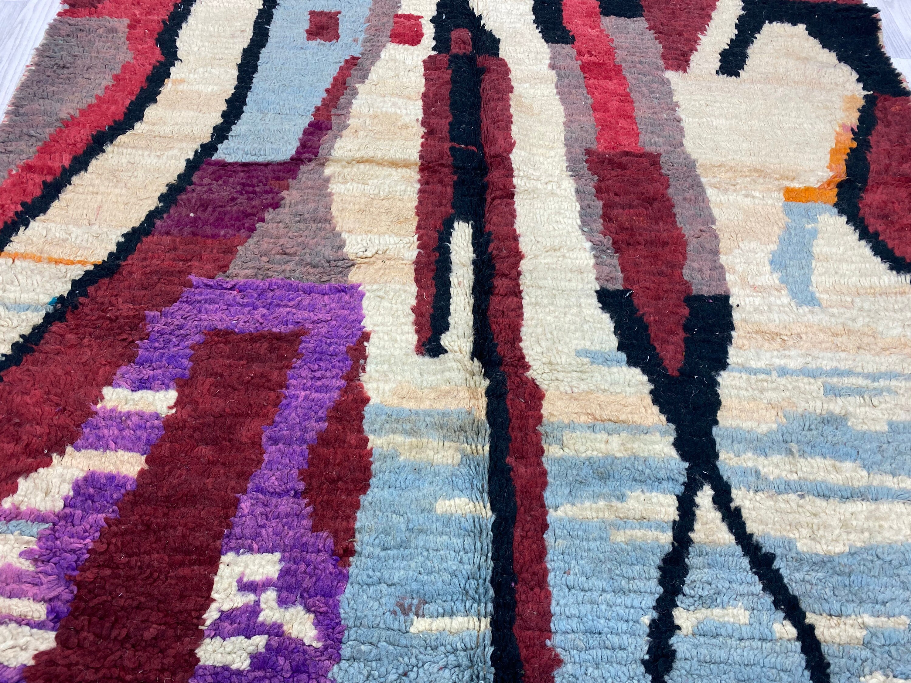 Multi Color Berber Rugs Famous Moroccan Carpets Boujaad Rug | Etsy