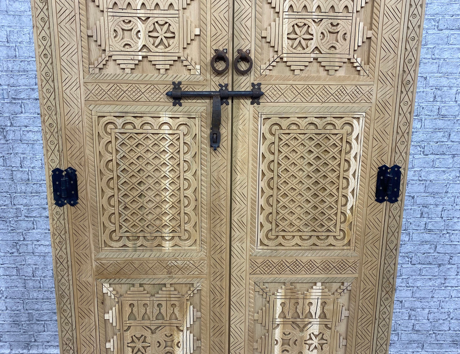 Stunning Double Wooden Door, Moroccan Berber Door, Closet Doors ...