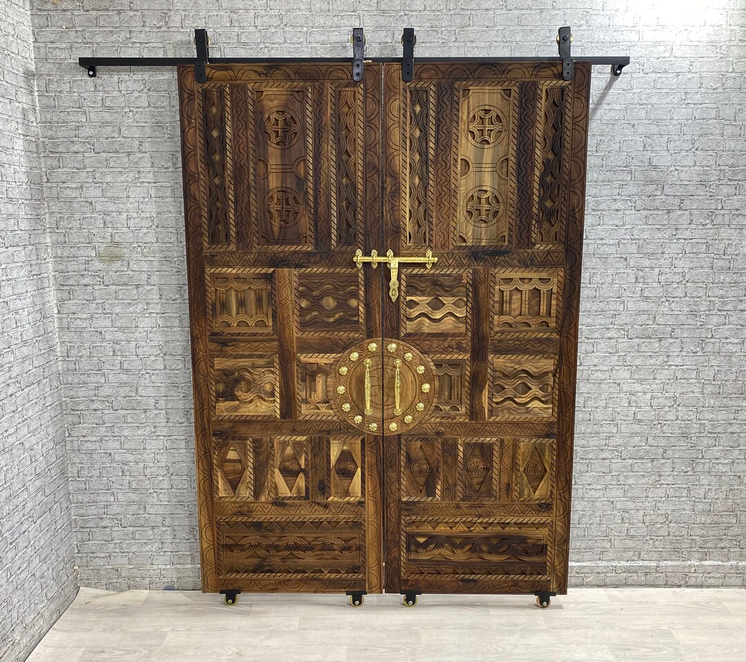 Moroccan Berber Door, Walnut Wood, Solid Door, Handmade Berber Door ...