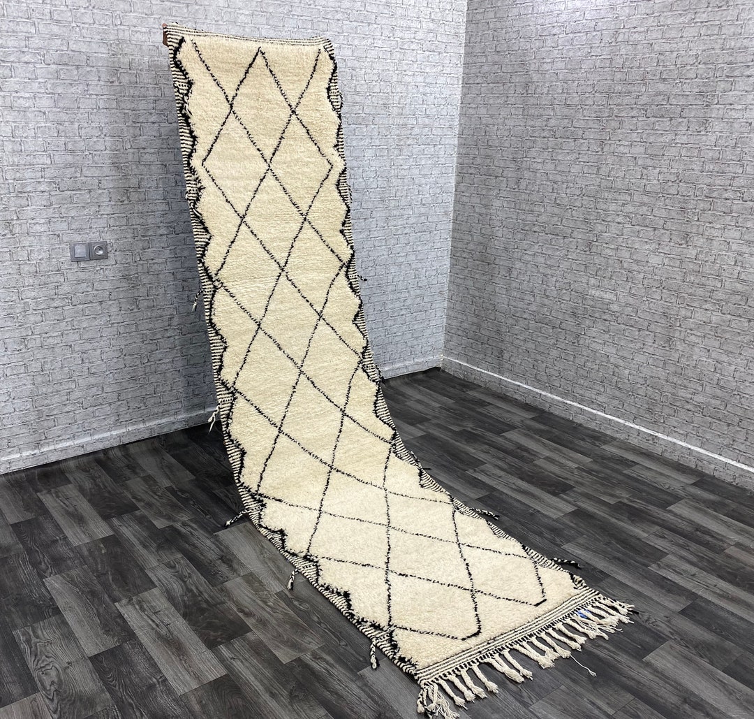 Beniourain Runner, Handmade Berber Rug, Entryway Rug, Soft Wool 87 X ...