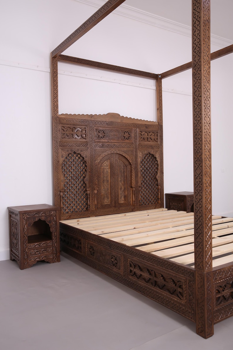 Custom Canopy Bed Frame - Canopy Bed Frame - Bed Frame - Queen Bed ...