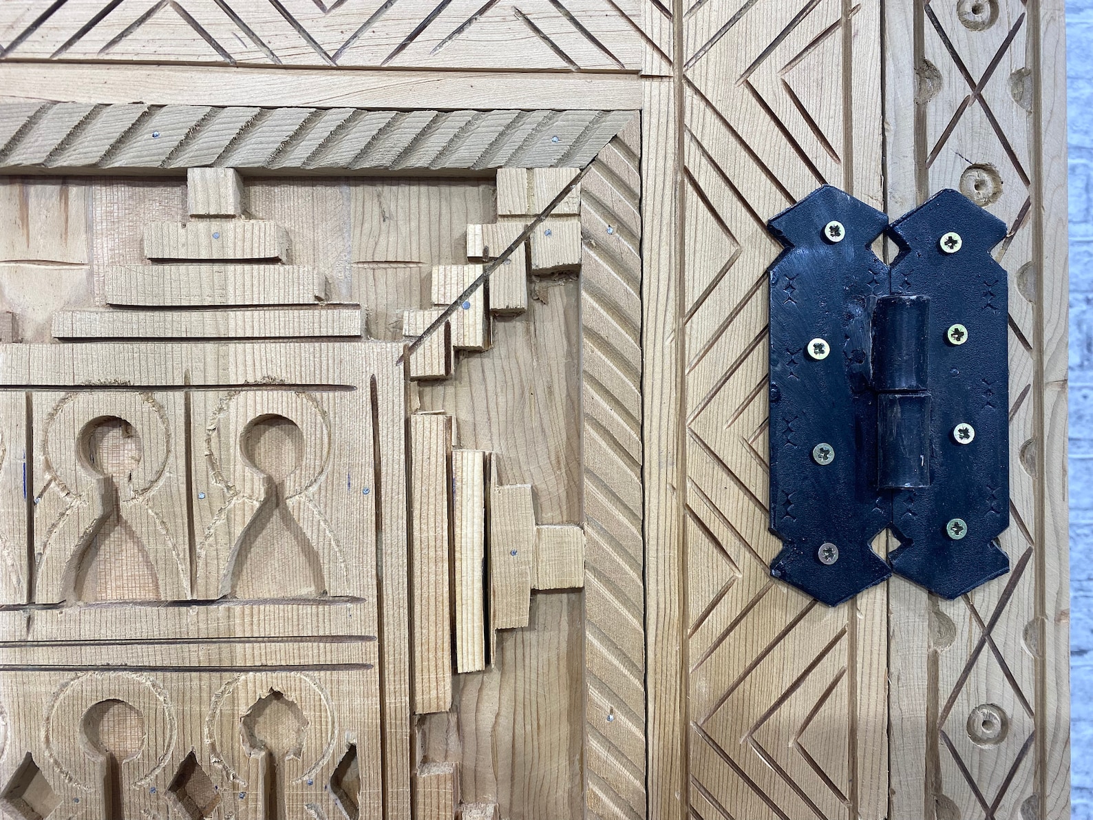 Stunning Double Wooden Door, Moroccan Berber Door, Closet Doors ...