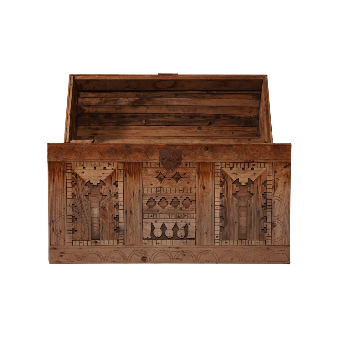 Old Moroccan Cabinet, Handmade Berber Chest , Woden Box, 71 Cm ( H ) X ...