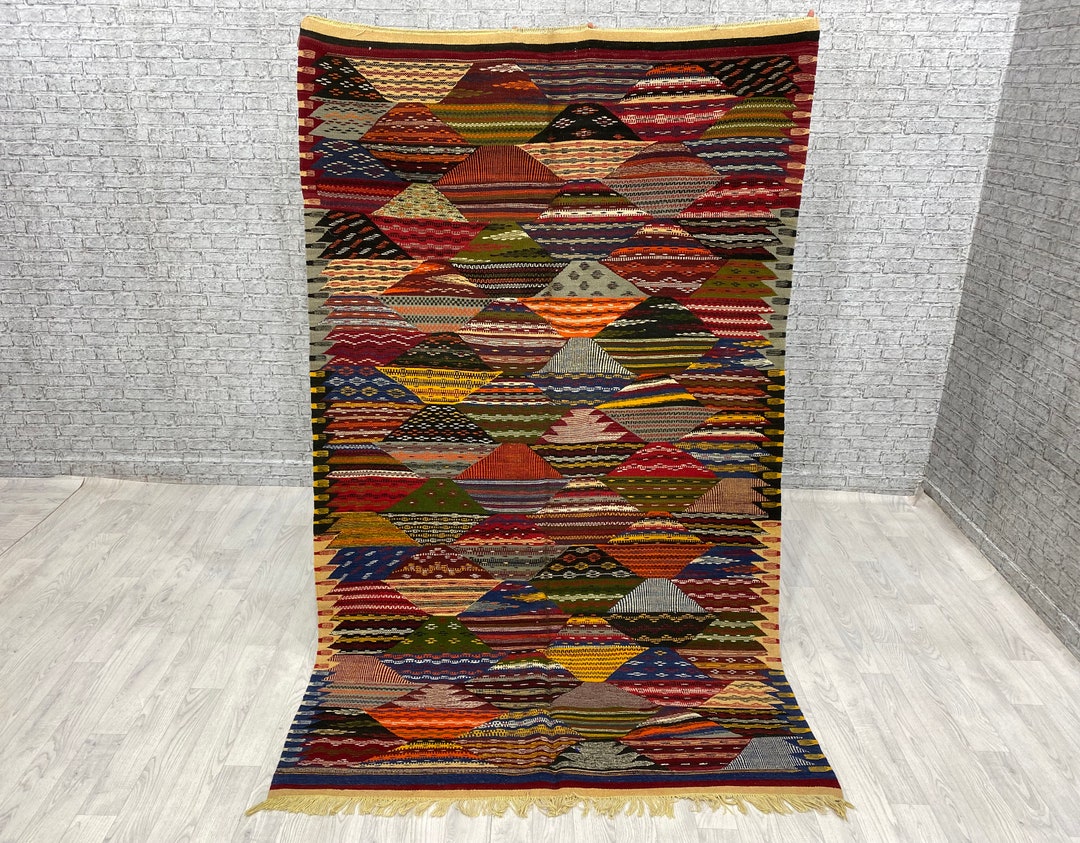 Picasso Berber Kilim, Handwoven Moroccan Rug, Abstract Berber Carpet ...