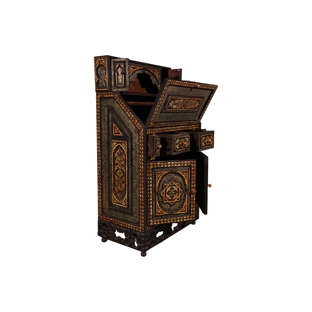 Unique and Old Moroccan Cabinet, Handmade Berber Chest, 140 Cm ( H ) X ...