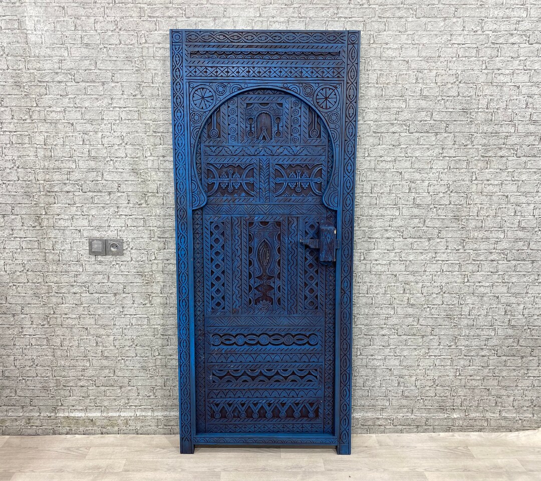 Unique Moroccan Door Handmade Berber Door Blue Door Custom - Etsy