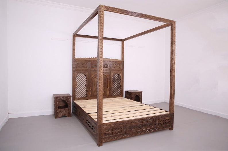 Custom Canopy Bed Frame - Canopy Bed Frame - Bed Frame - Queen Bed ...