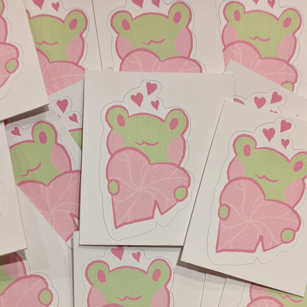 Frog Heart Lily Pad Sticker for Stationary and Journaling - Etsy
