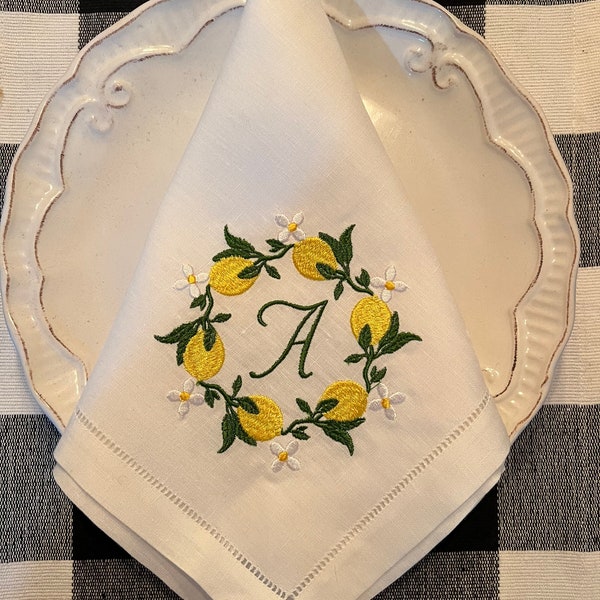 Embroidered Lemon - Etsy