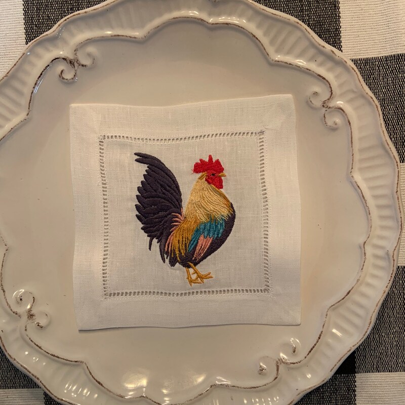 Embroidered Rooster - Etsy