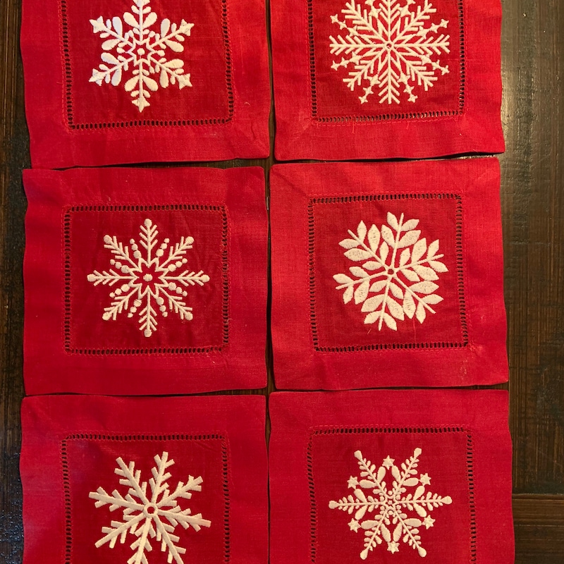 Snowflake Napkins - Etsy