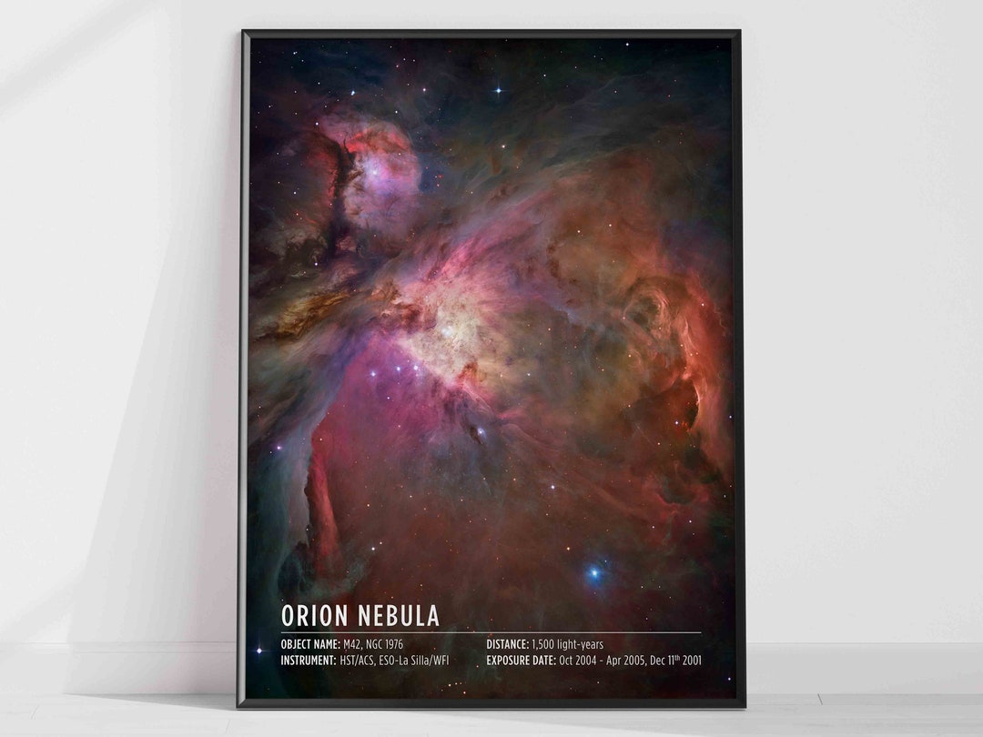Orion Nebula M42 NGC1976 Hubble Space Telescope Poster Print, Jwst, HST ...