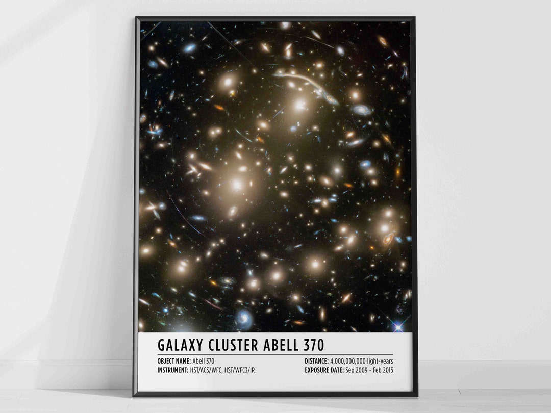 Galaxy Cluster Abell 370 Hubble Space Telescope Poster Print, JWST, HST ...