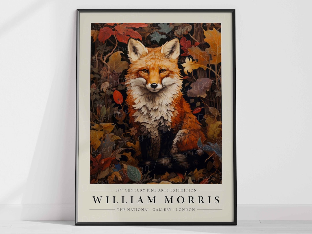 William Morris Fox Wall Art Print, Vintage Art, Home/wall Decor, Cotton ...