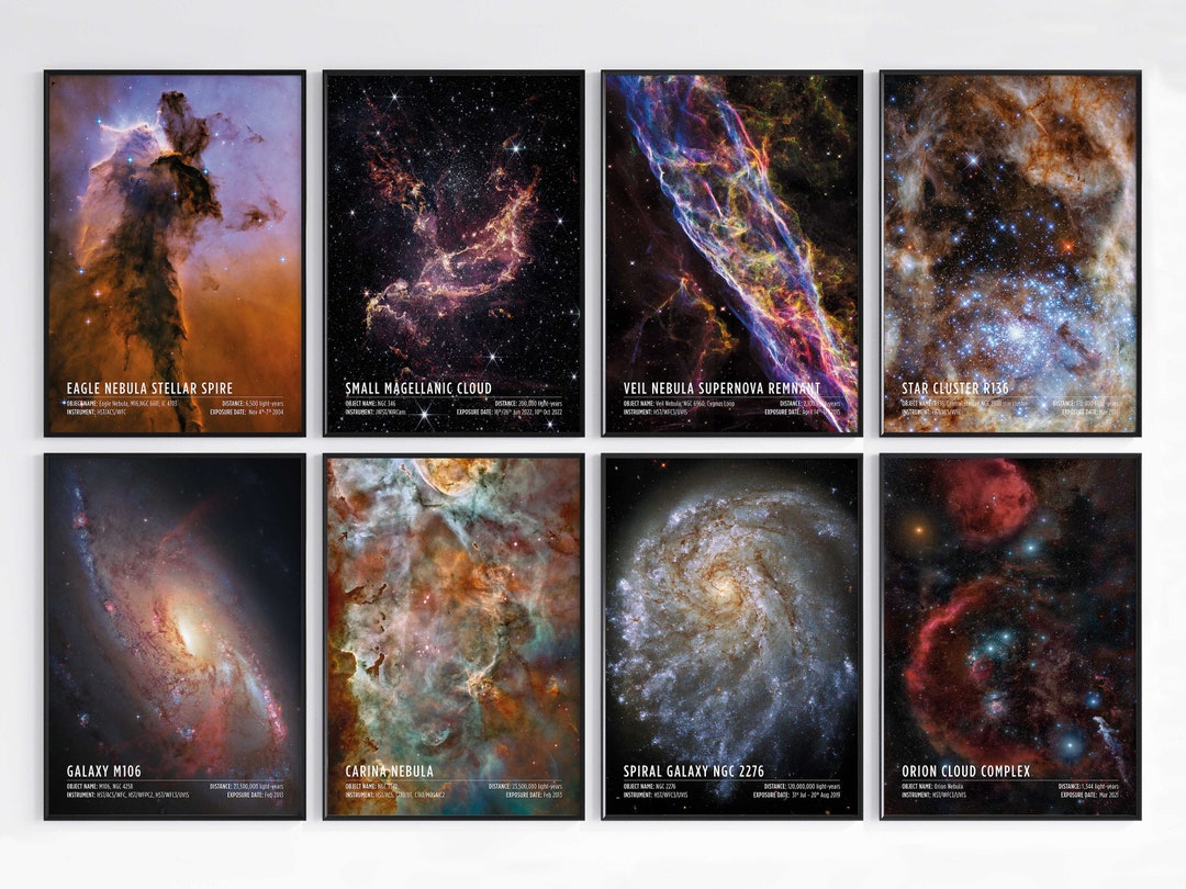 Hubble Space Telescope Poster Prints, HST, JWST, NASA, Wall Art Decor ...