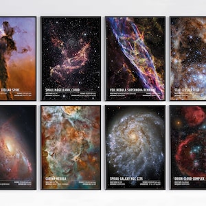Hubble Space Telescope Poster Prints, HST, JWST, NASA, Wall Art Decor ...