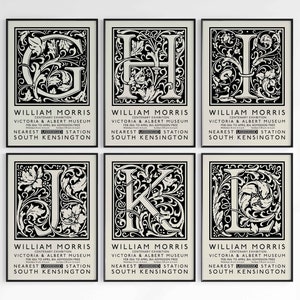 William Morris Letters/alphabet Prints, Vintage Art, Home/wall Decor ...