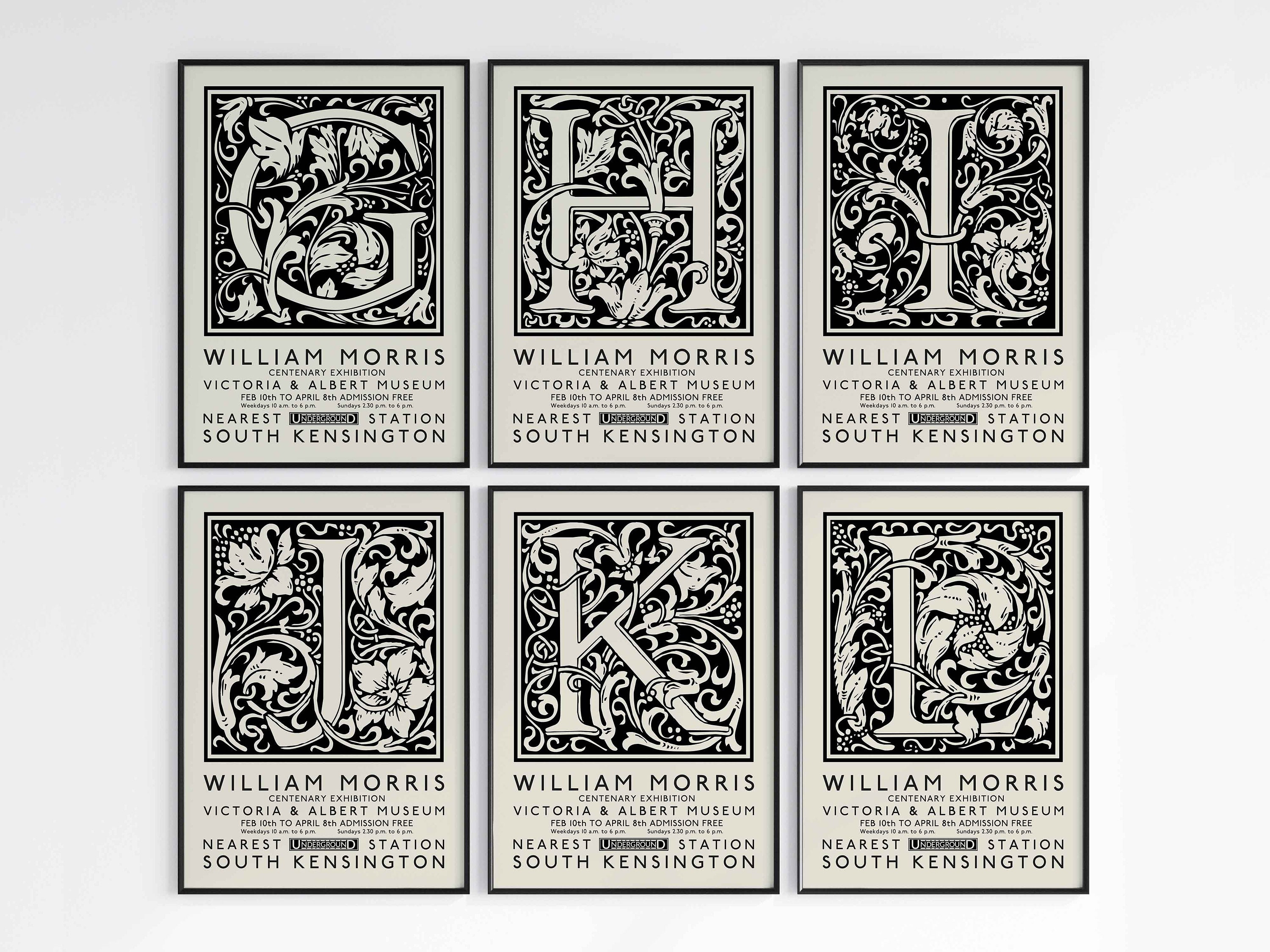 William Morris Letters/alphabet Prints, Vintage Art, Home/wall Decor ...
