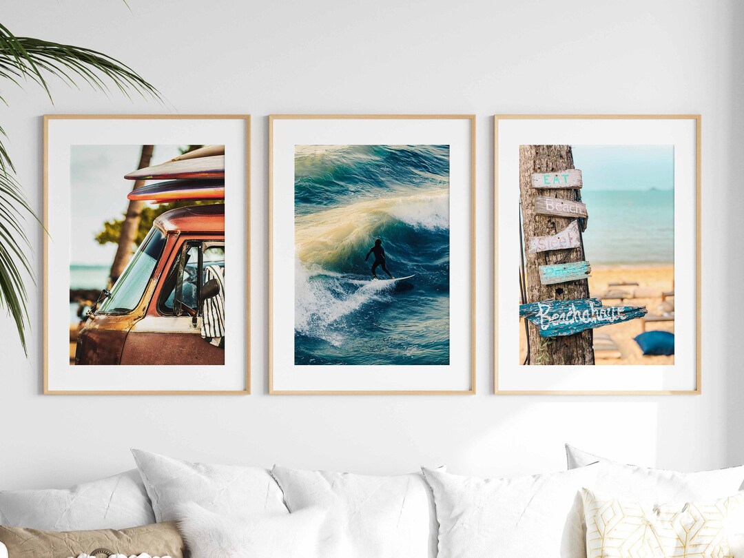 Surfer Poster Print Set V4, Surfing, Modern Surf Decor, Minimalist ...