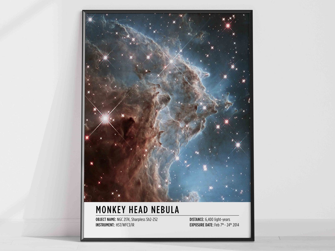 Monkey Head Nebula NGC 2174 Hubble Space Telescope Poster Print, Jwst ...