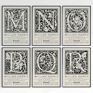 William Morris Letters/alphabet Prints, Vintage Art, Home/wall Decor ...