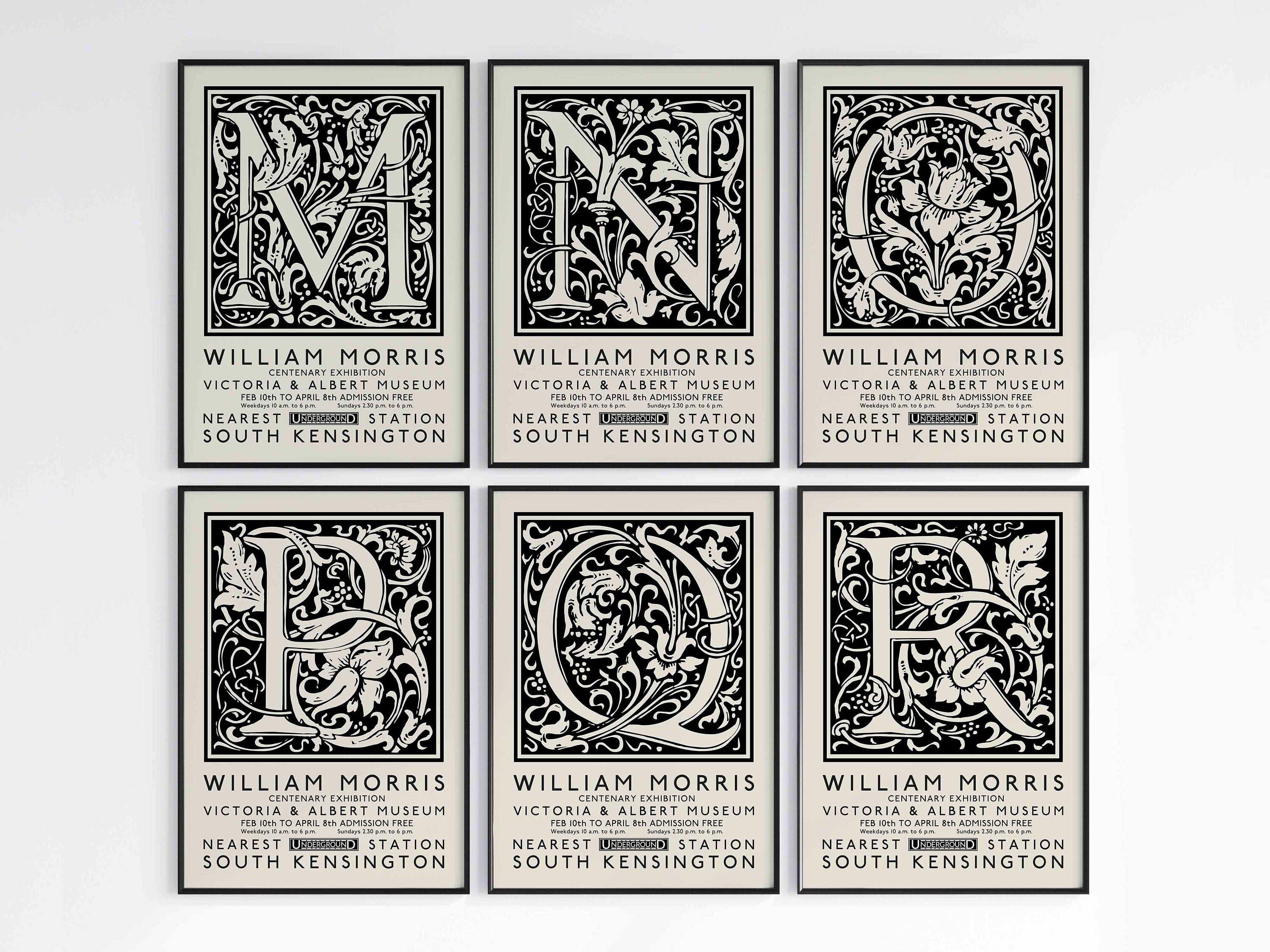 William Morris Letters/alphabet Prints, Vintage Art, Home/wall Decor ...