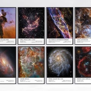 Hubble Space Telescope Poster Prints, HST, JWST, NASA, Wall Art Decor ...