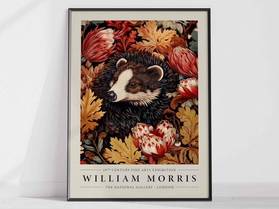 William Morris Badger Wall Art Print, Vintage Art, Wall Decor, Cotton ...