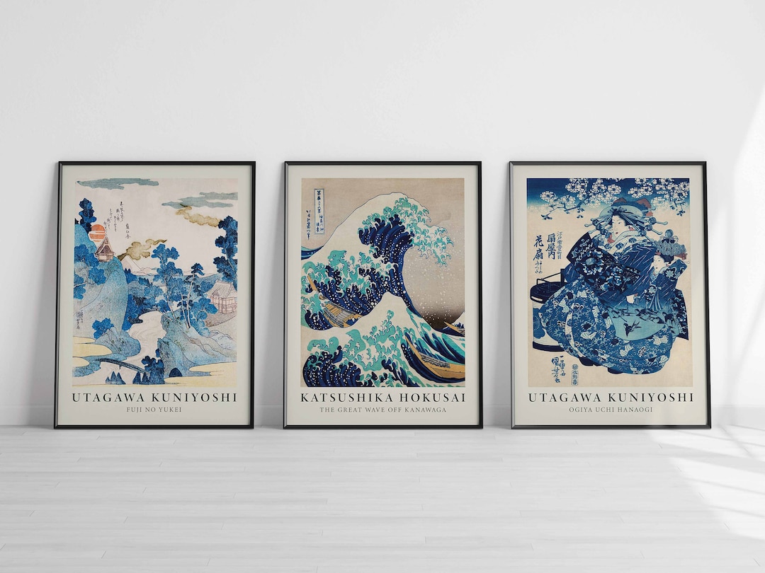 Katsushika Hokusai & Utagawa Kuniyoshi Exhibition Posters, Japanese Art ...