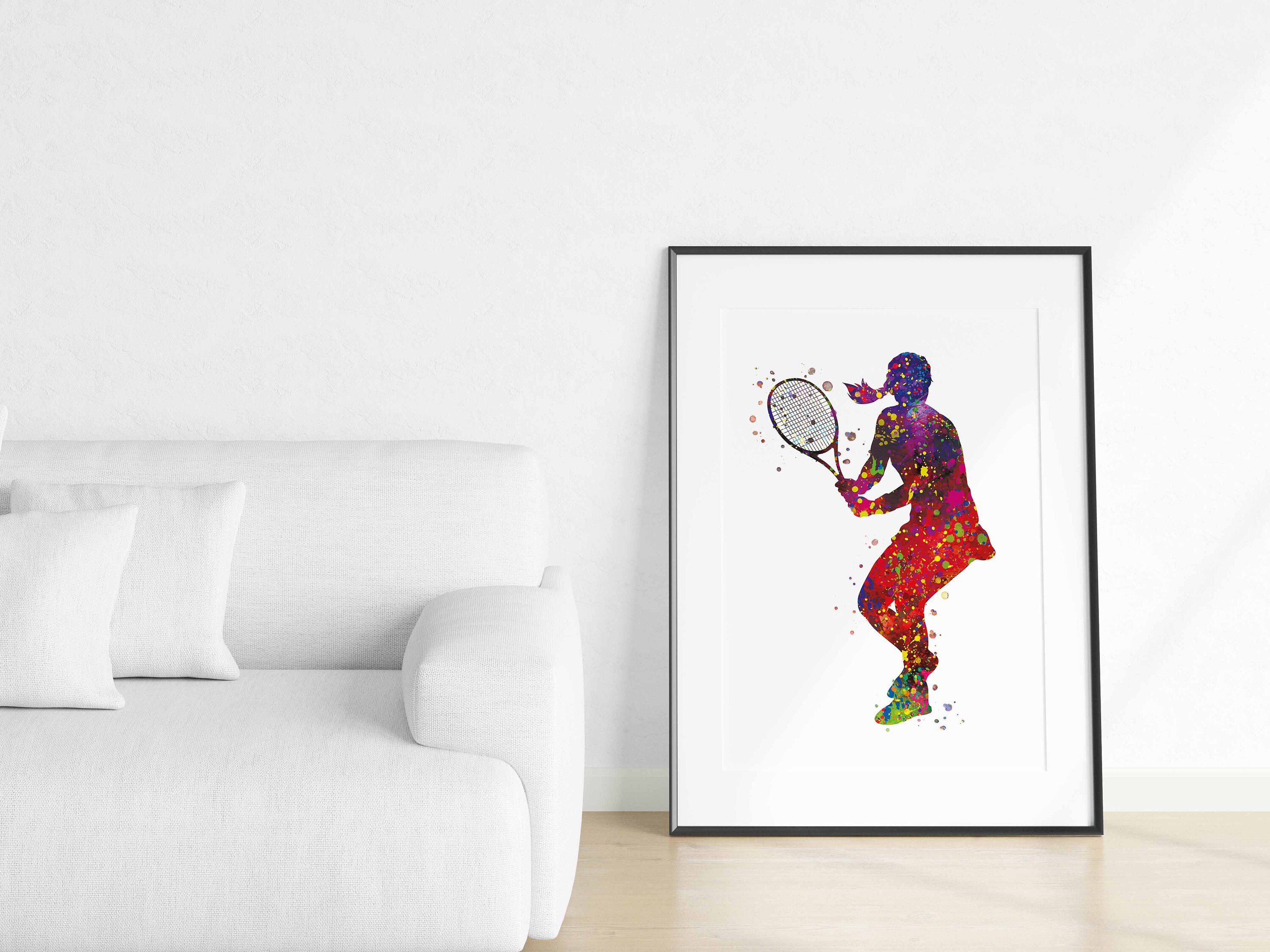 Female Tennis Player Watercolour Poster Print V2 Wall Art - Etsy