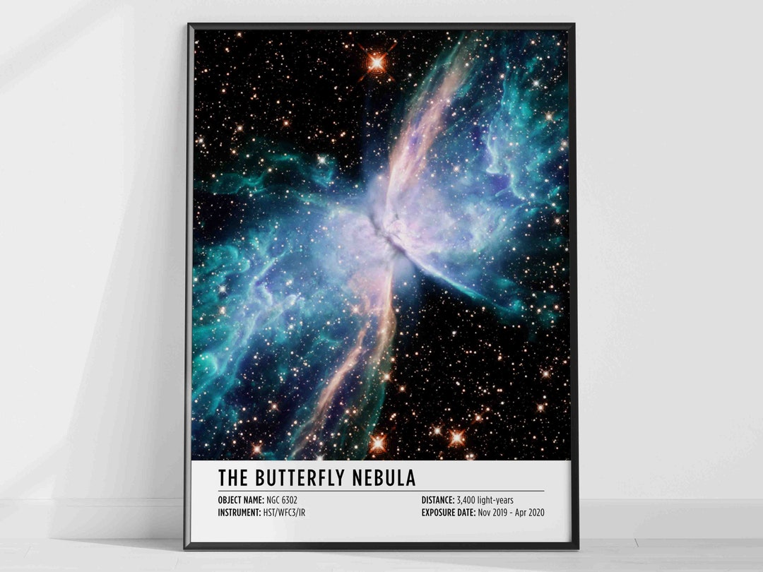 The Butterfly Nebula Hubble Space Telescope Poster Print, JWST, HST ...