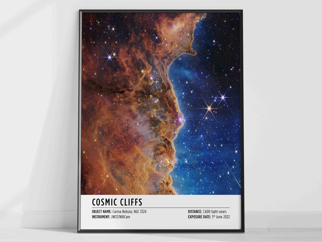 Cosmic Cliffs James Webb Space Telescope Poster Print, JWST, Hubble ...