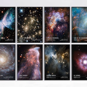 Hubble Space Telescope Poster Prints, HST, JWST, NASA, Wall Art Decor ...