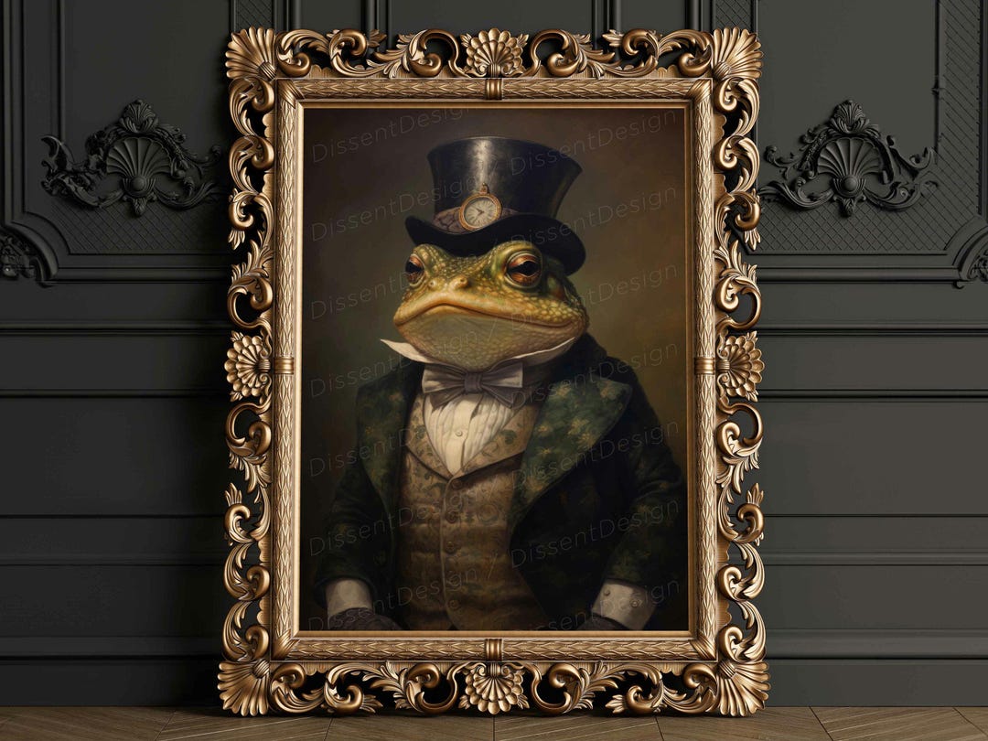 Toad Vintage Renaissance Style Animal Portrait Print, Quirky Animal Art ...