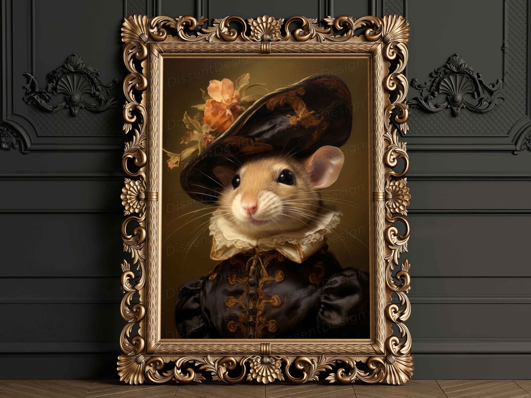 Mouse Vintage Renaissance Animal Vintage Portrait, Quirky Animal Art ...