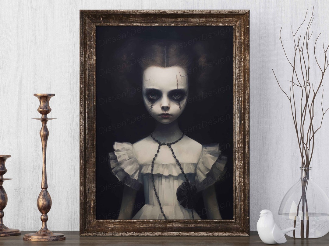 Creepy Girl Vintage Renaissance Animal Portrait Painting - Etsy