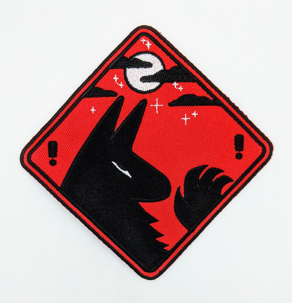 Werewolf Warning Iron-on Patch 3.5 Inch Embroidery Road Sign - Etsy