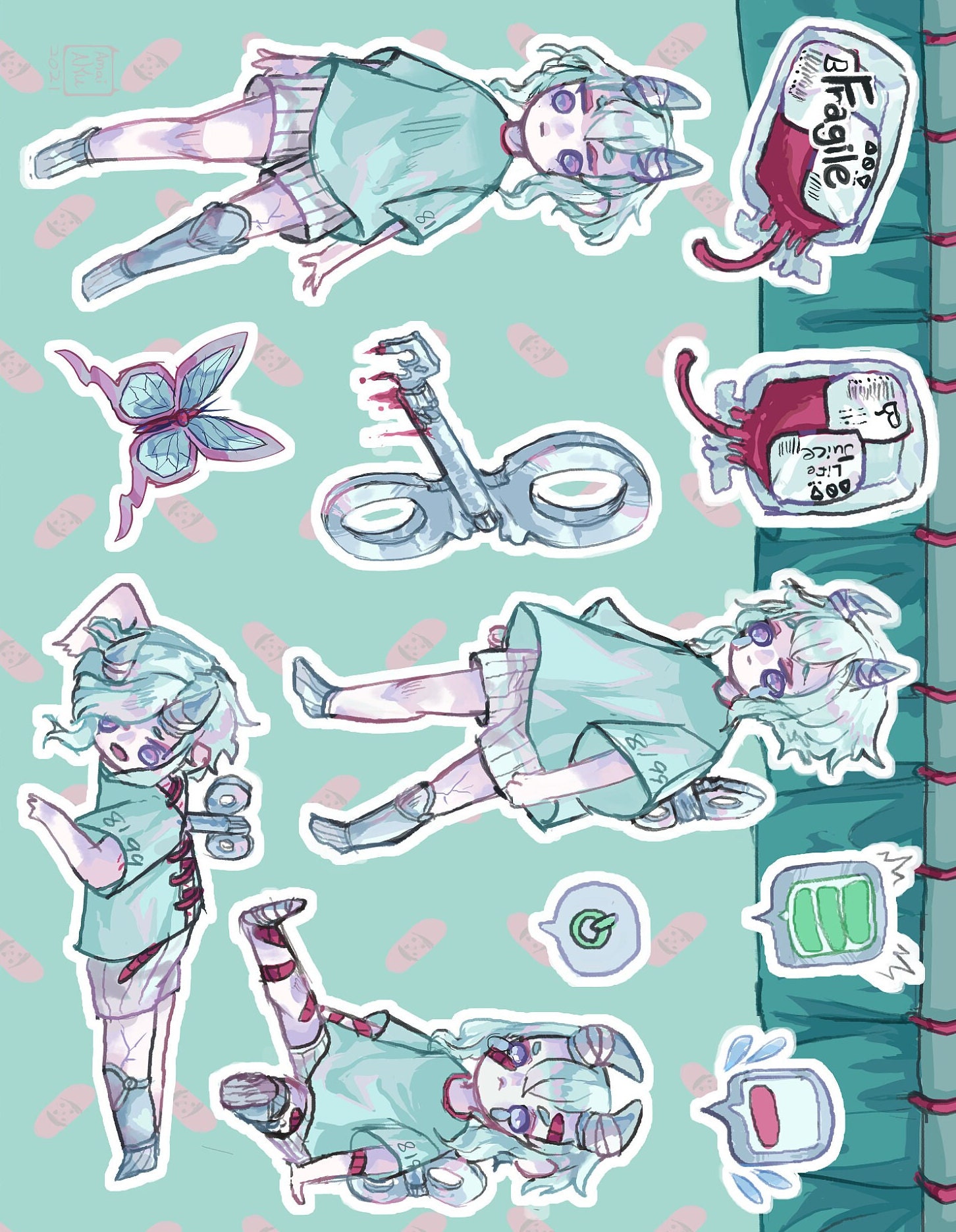 Demon Vinyl Sticker Sheets - Etsy