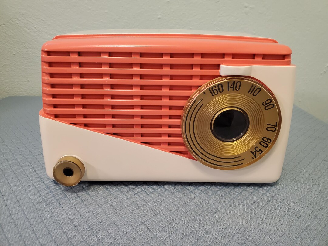 Cbs-columbia 1952 AM Tube Radio, White & Coral, Bluetooth Ready - Etsy