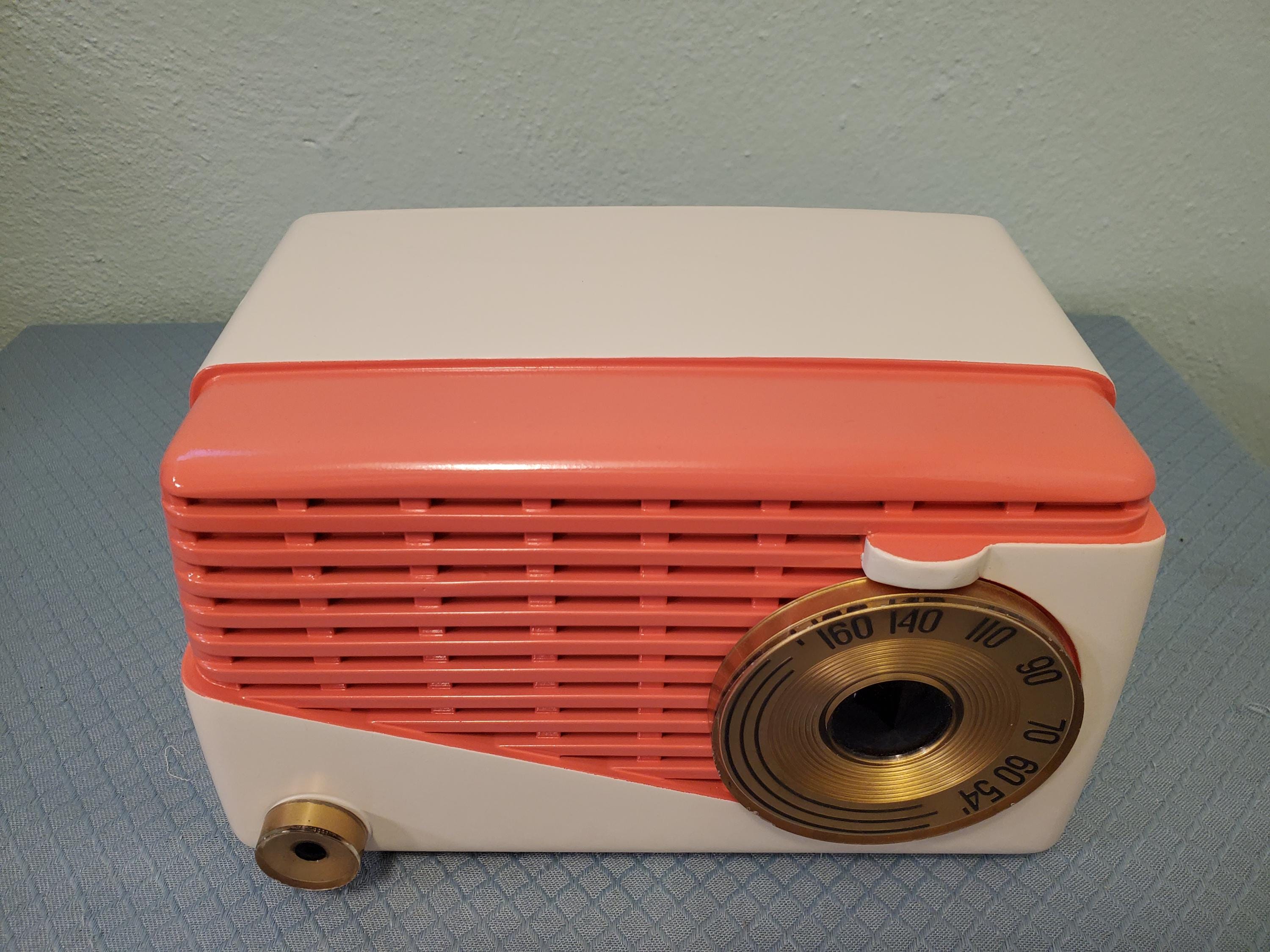 Cbs-columbia 1952 AM Tube Radio, White & Coral, Bluetooth Ready - Etsy