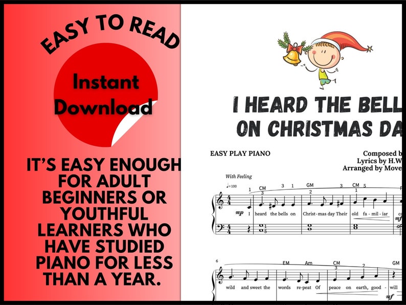 I Heard the Bells on Christmas Day, Christmas Sheet Music, Holiday ...